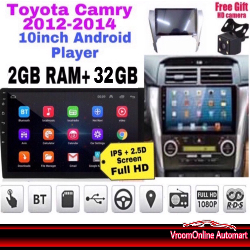 ANDROID PLAYER WITH TOYOTA CAMRY 2012-2014 PLAYER CASING , PLUG AND ...