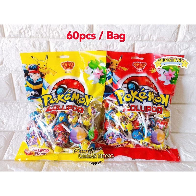 Pokemon Lollipop 2 in 1 60pcs / Bag | Shopee Malaysia