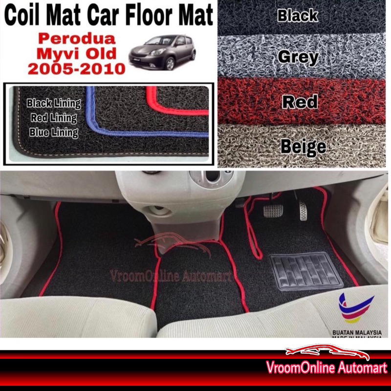 Perodua Myvi OId 2005-2010 Custom Fit Laser Pre Cut Coil Mat | Shopee ...