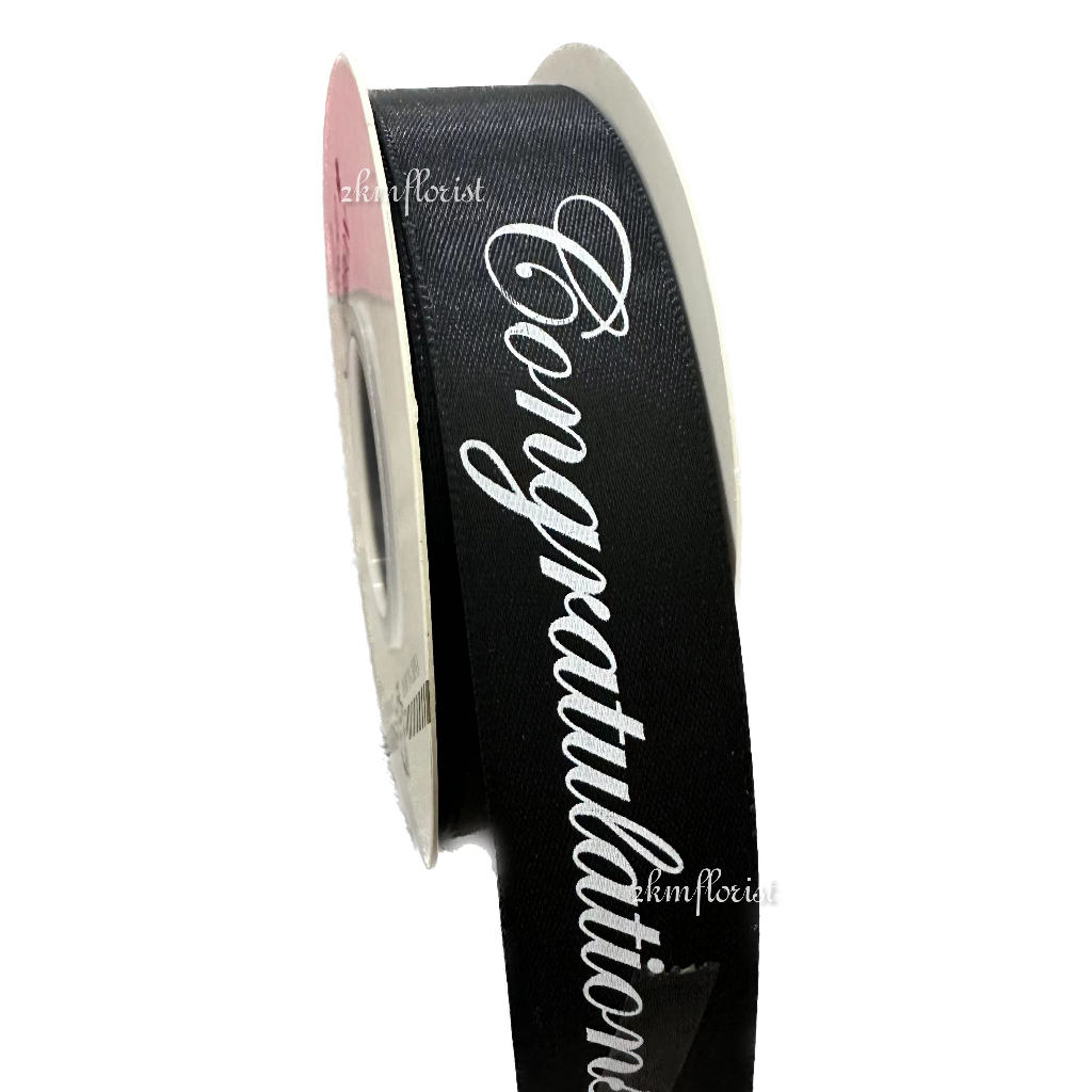 (22M) 2.5CM CONGRATULATION Ribbon Graduation Reben Riben Gift Satin ...