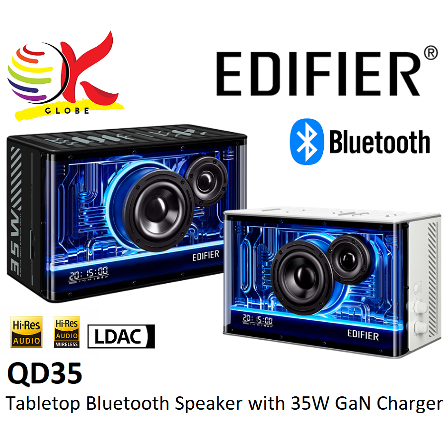 EDIFIER QD35 TABLETOP BLUETOOTH SPEAKER WITH 35W GAN CHARGER, SPLENDID ...