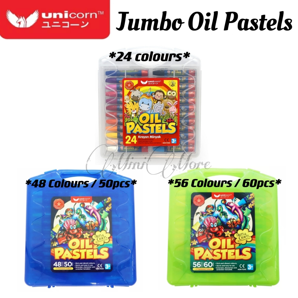 (MiniMore) Unicorn Jumbo Oil Pastel - 24 Colours / 48 Colours*50's / 56 ...