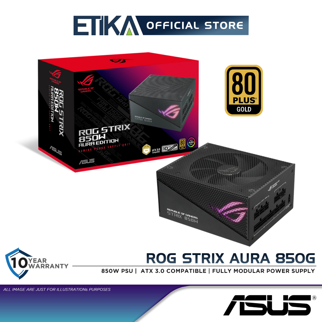 Asus ROG Strix 850W Gold Aura Edition | Full Modular Gaming Power ...