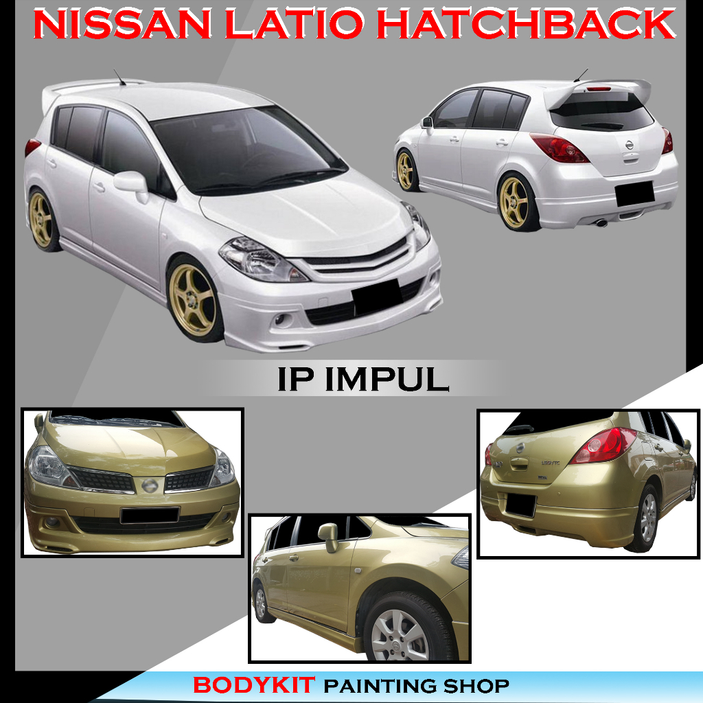 NISSAN LATIO HATCHBACK 2009 IP IMPUL STYLE FULLSET SKIRTING (FRONT ...