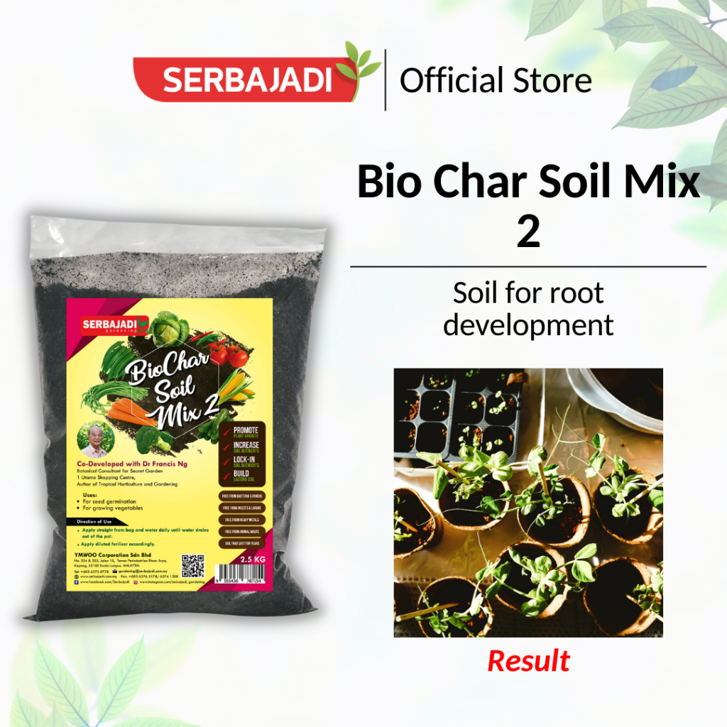 Serbajadi Biochar Soil Mix 2/ Tanah Campuran Arang/ Sesuai Untuk ...