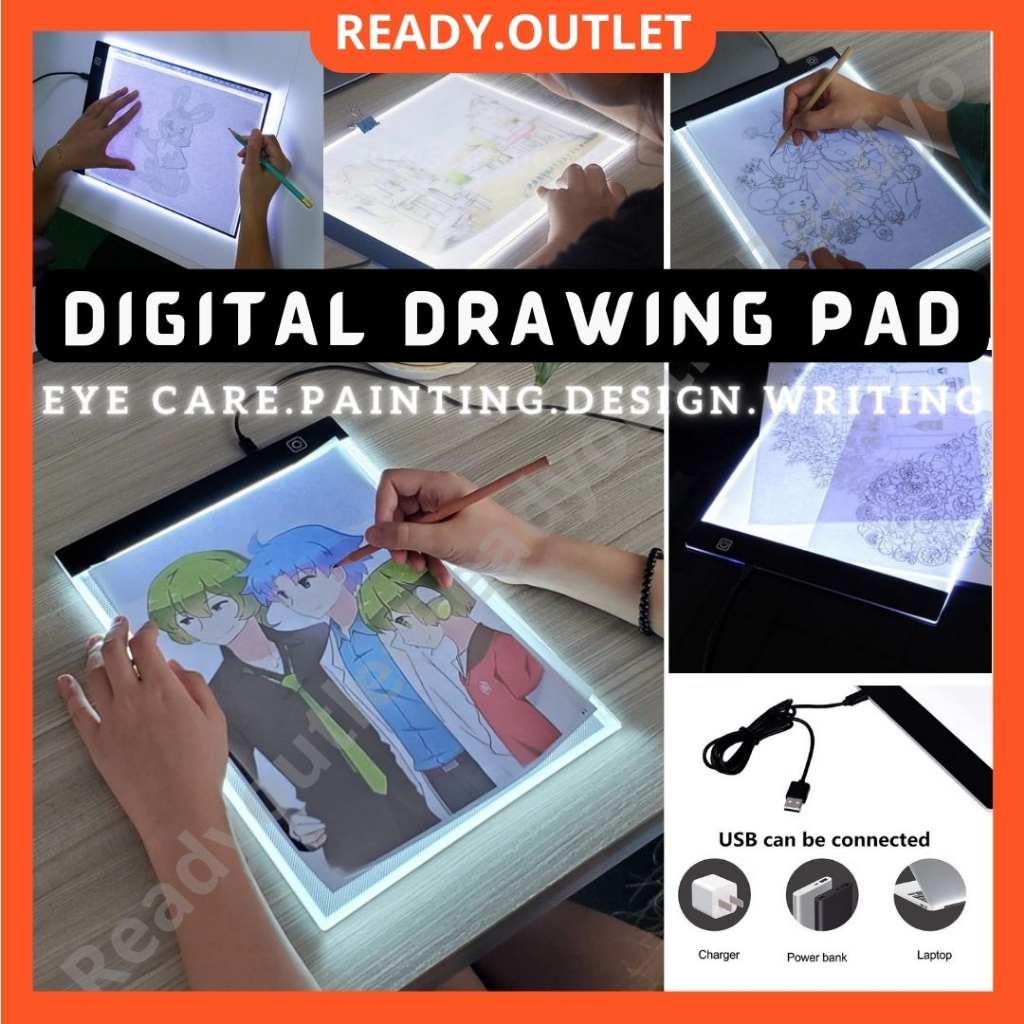 A4 LED USB Design Copy Board Light Pad Drawing Tracing Tablet With Eye ...
