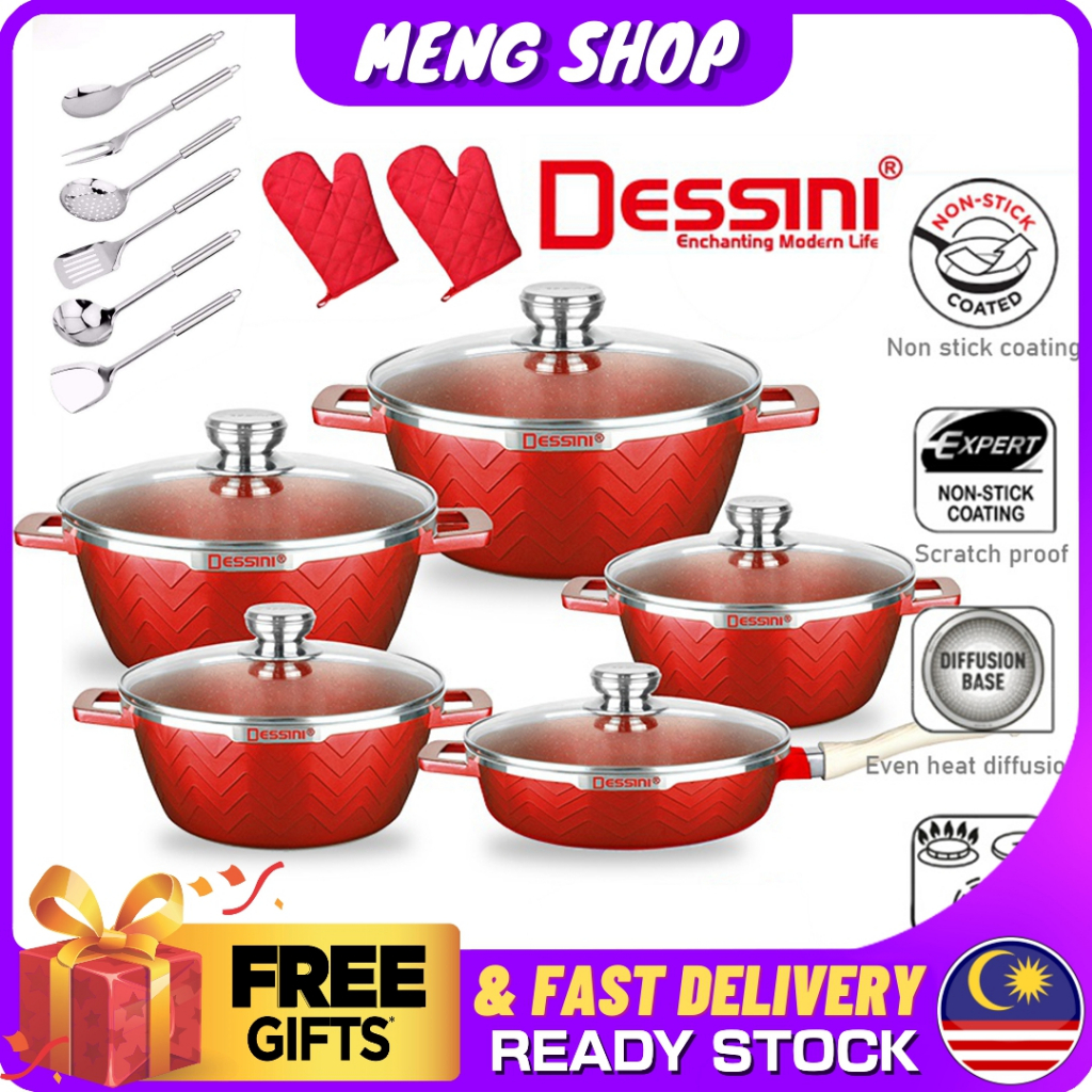 DESSINI ITALY [ High Quality ] Aluminium Non Stick Casserole Pot Bowl ...