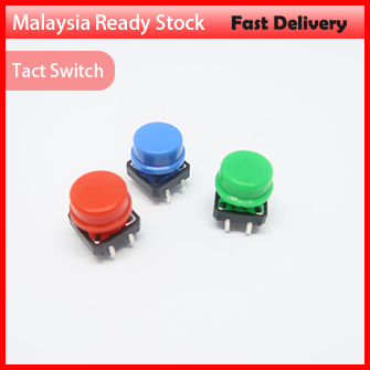 Push Button 12*12mm With Button Cap Random Blue/Red Tact Switch ...
