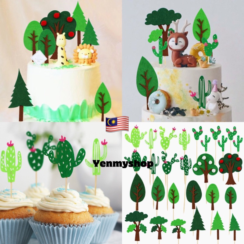 Cake Topper Tree Birthday Cake topper Cake decoration 树木蛋糕插件 pokok ...