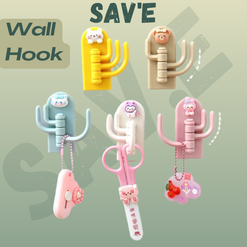 𝟭𝟴𝟬° 𝗥𝗢𝗧𝗔𝗧𝗔𝗕𝗟𝗘 》Wall Mounted 3 Swivel Hanging Hook Multi Usage Loofah ...