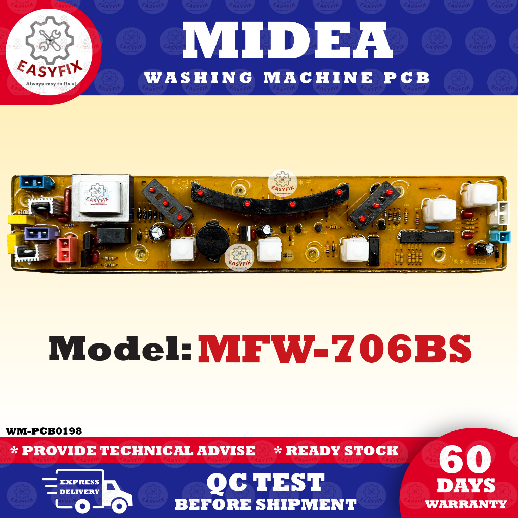 MFW-706BS MIDEA WASHING MACHINE PCB BOARD (CONTROL BOARD) MFW706BS MFW ...