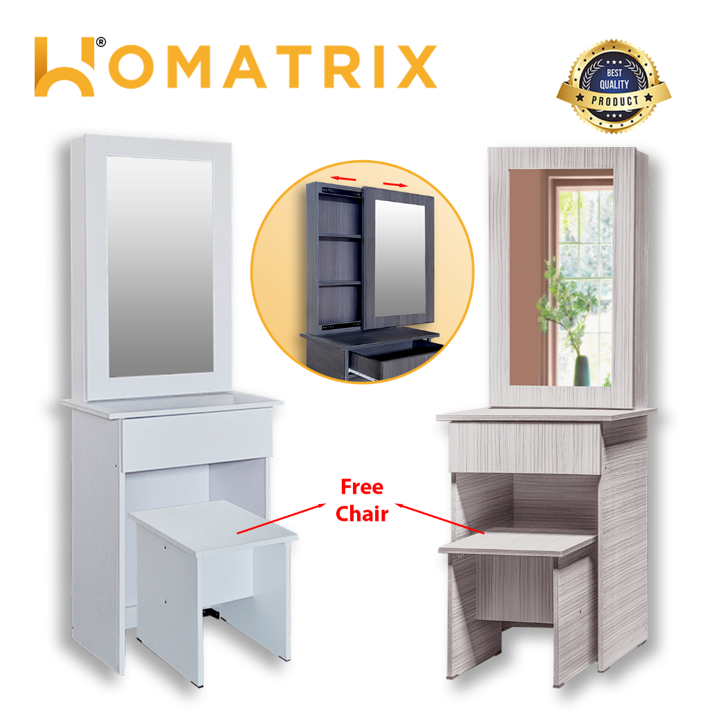 HOMATRIX Minimalist Simple Make Up Dressing Table With Mirror Sliding ...