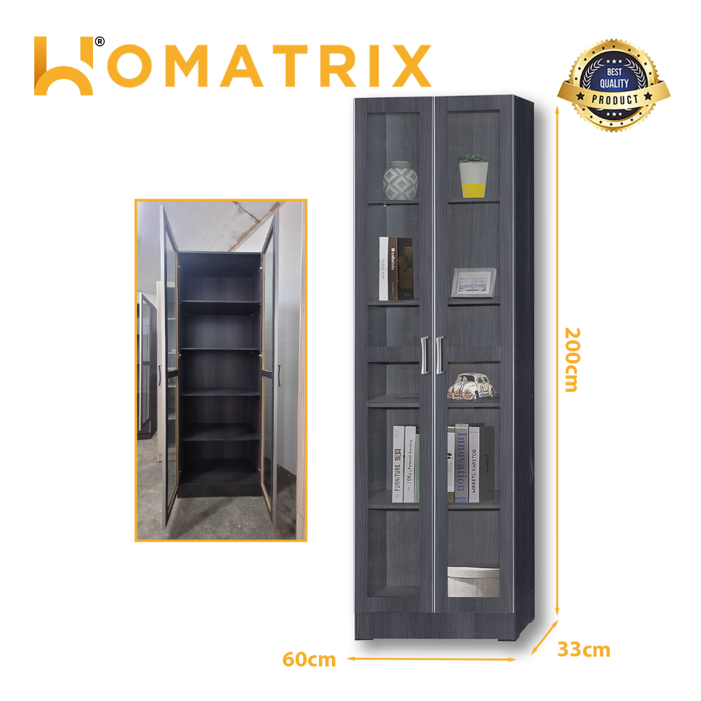 HOMATRIX Display Glass Cabinet Living Room Storage With Drawer Almari ...