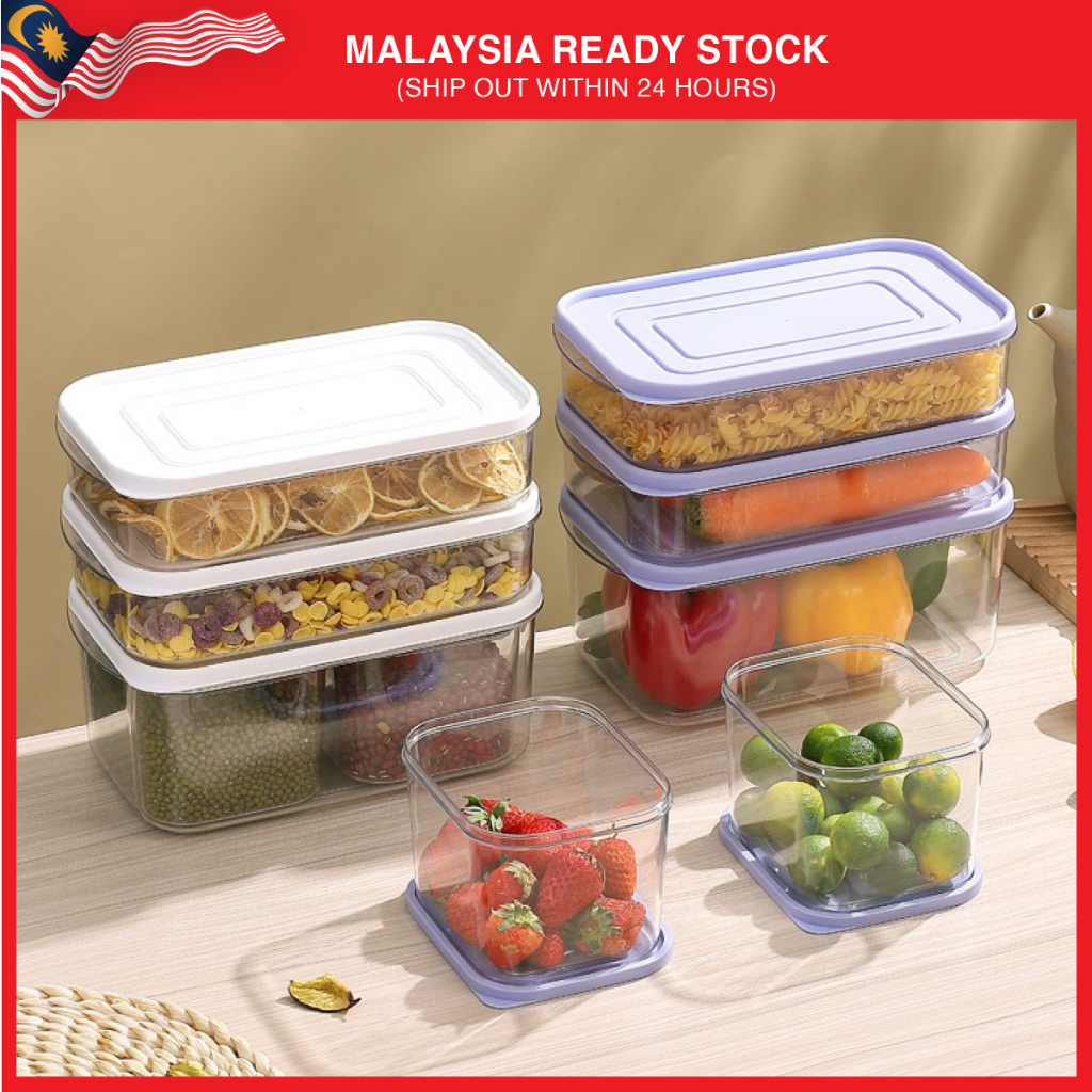 Food Storage Box Fridge Organizer Airtight Transparent Container With ...