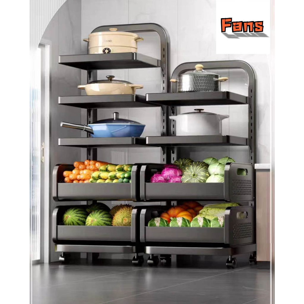 Portable Adjustable Kitchen Storage Rack Anti-Rust Multi-function Rack ...