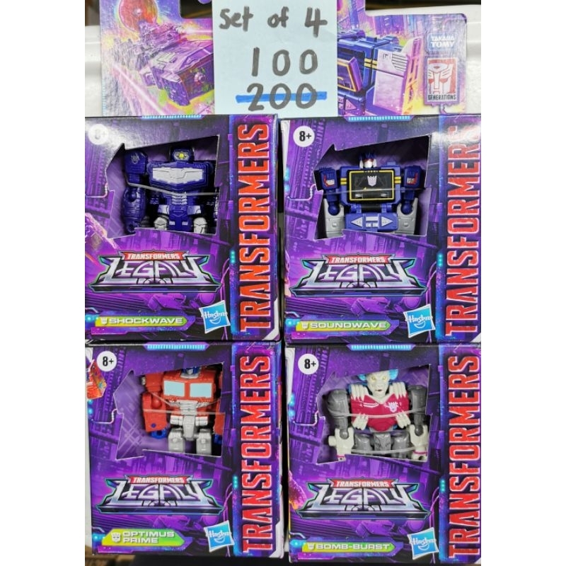 "mslimyk" (Set of 4)Hasbro Transformers Legacy Shockwave Soundwave Optimus Prime Bomb-burst ...