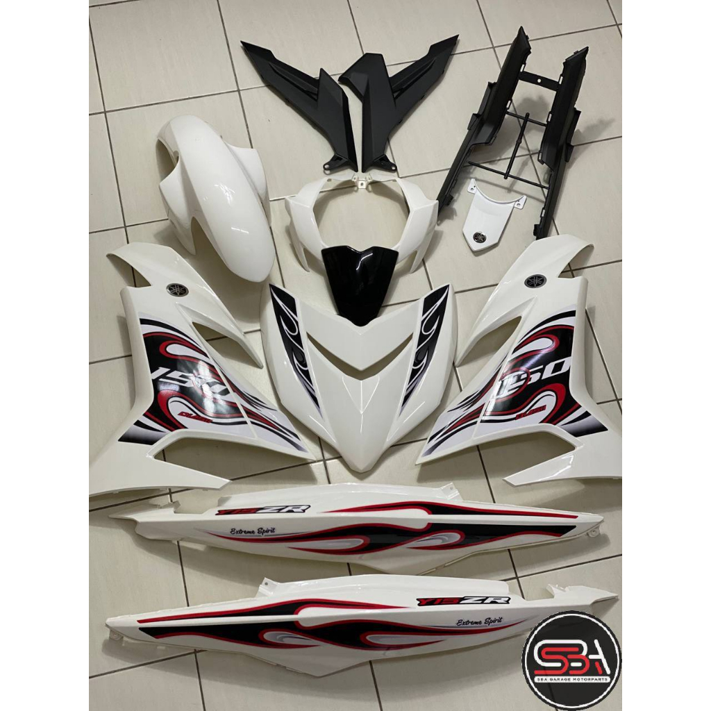 COVERSET Y15ZR V1 V2 FIRE ALL WHITE PUTIH EXTREME SPIRIT PREMIUM ...