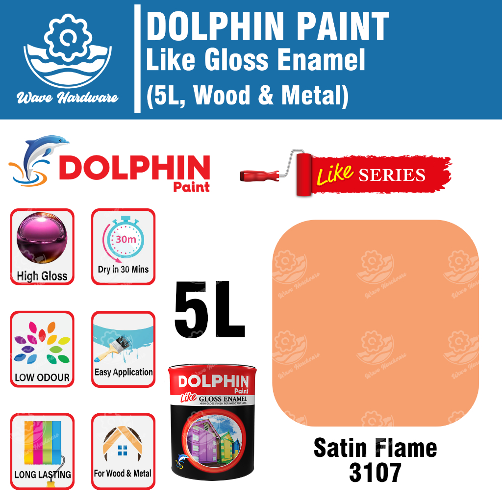 DOLPHIN PAINT Gloss Enamel Like Series Like Gloss 5L (3107 [Satin Flame ...