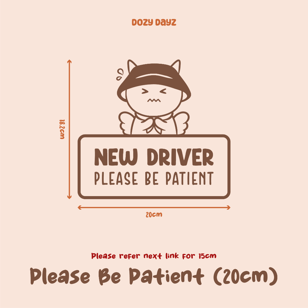 20cm New Driver Vinyl Sticker Part 1 | Waterproof | Car Decal | Car ...