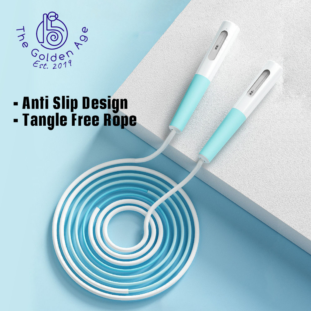Anti-slip Length Adjustable Skipping Rope Ergonomi NO Knot Tangle Free ...