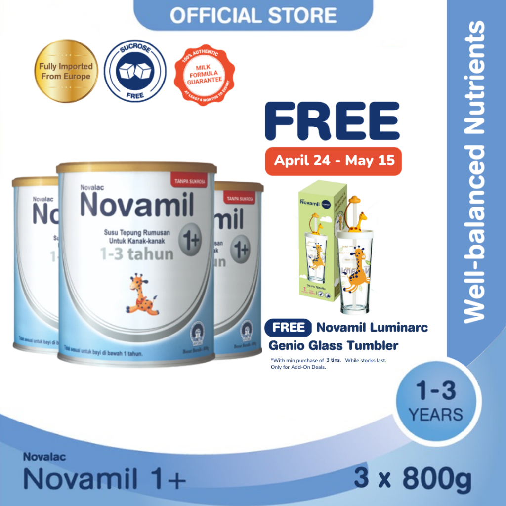 Novamil 1+ for Balanced Nutrition 1-3 Years Old (800g x 3) | Shopee ...