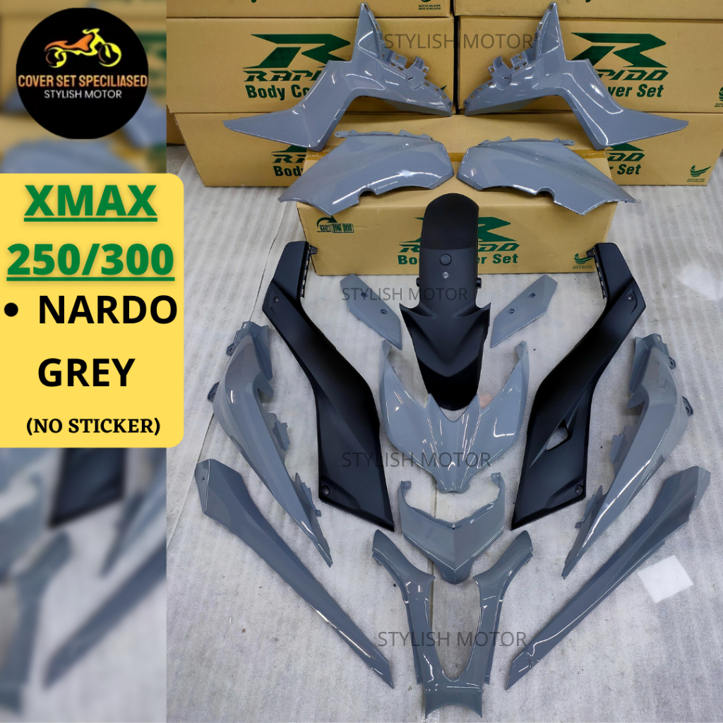 (NO STICKER/AIRBRUSH) RAPIDO COVER SET YAMAHA XMAX 250/300 (YEAR 2021 ...
