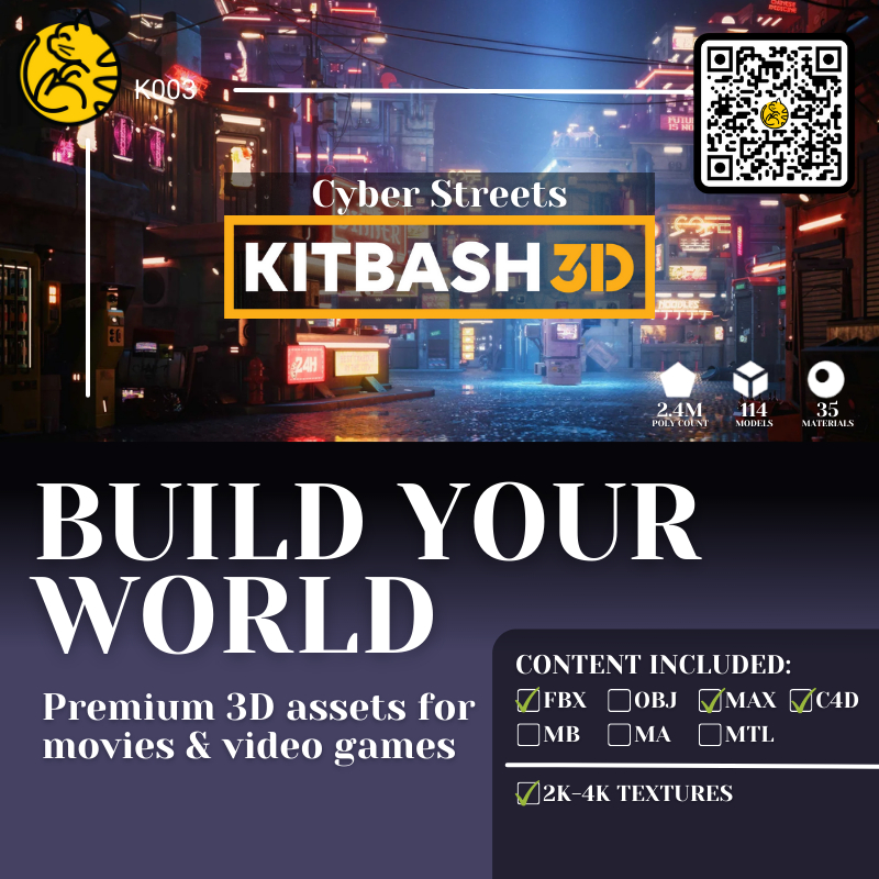 K003-🔥Kitbash3D | Full set【Cyber Streets-1gb】 Kitbash 3d - Detail 3D ...