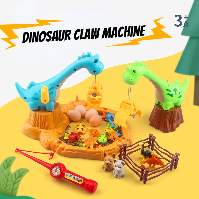 Dinosaur Clip Doll Machine 360° Rotating Dinosaur Capture Toy Dinosaur ...