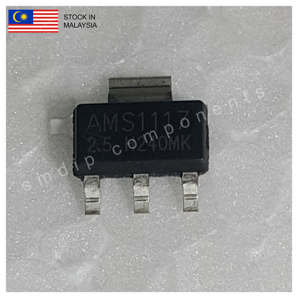 2 PCS AMS1117 - 1.5V, 3.3V, 5V, 1.8V, 2.5V, ADJ - SMD LDO Regulator, TO ...