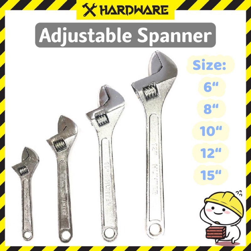 Adjustable wrench Hunter 6”,8”,10”,12”,15"/Adjustable spanner/Switch ...