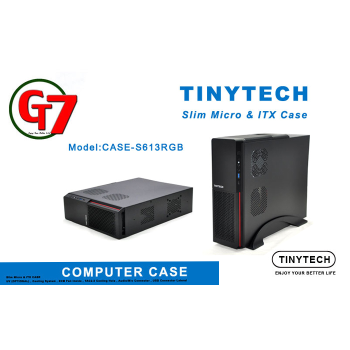 TINYTECH SLIM MICRO & ITX CASE S613 MINI CASING W/POWER SUPPLY FRONT ...