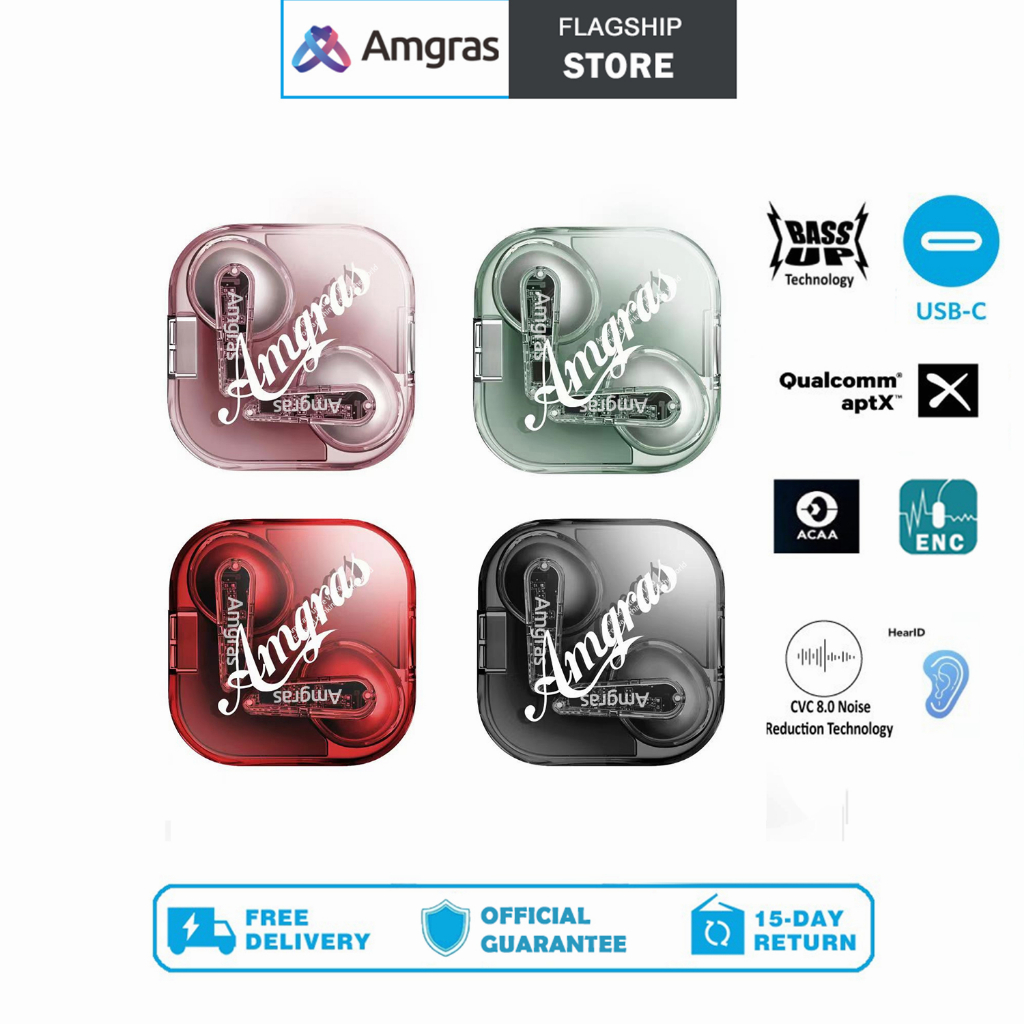Amgras Future Ⅵ Pro Bluetooth Earphone Transparent earphones Sports ...