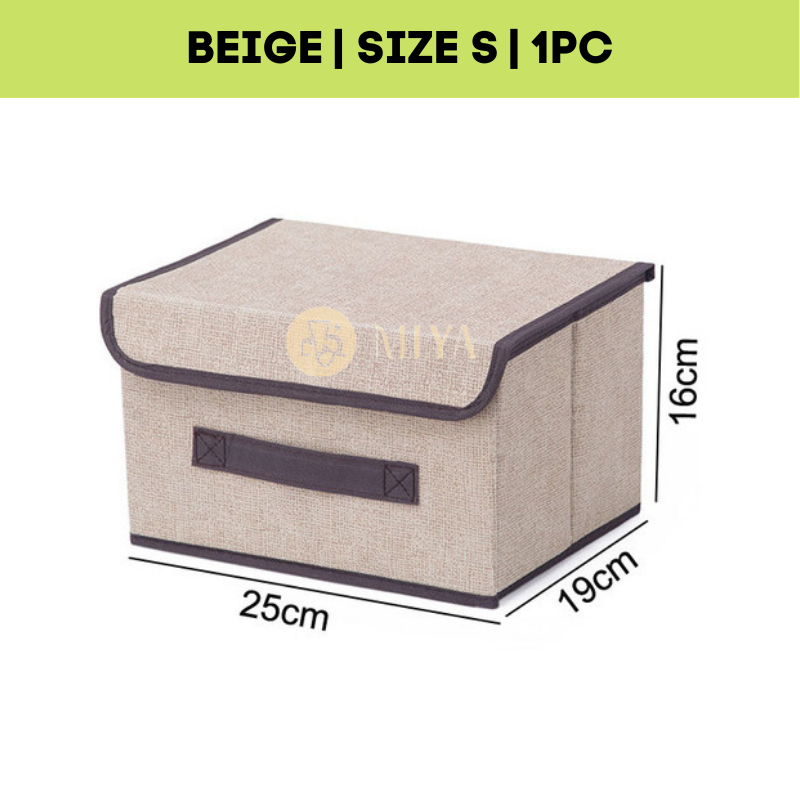 Fabric Foldable Storage Box With Handle Clothes Organizer With Lid ...