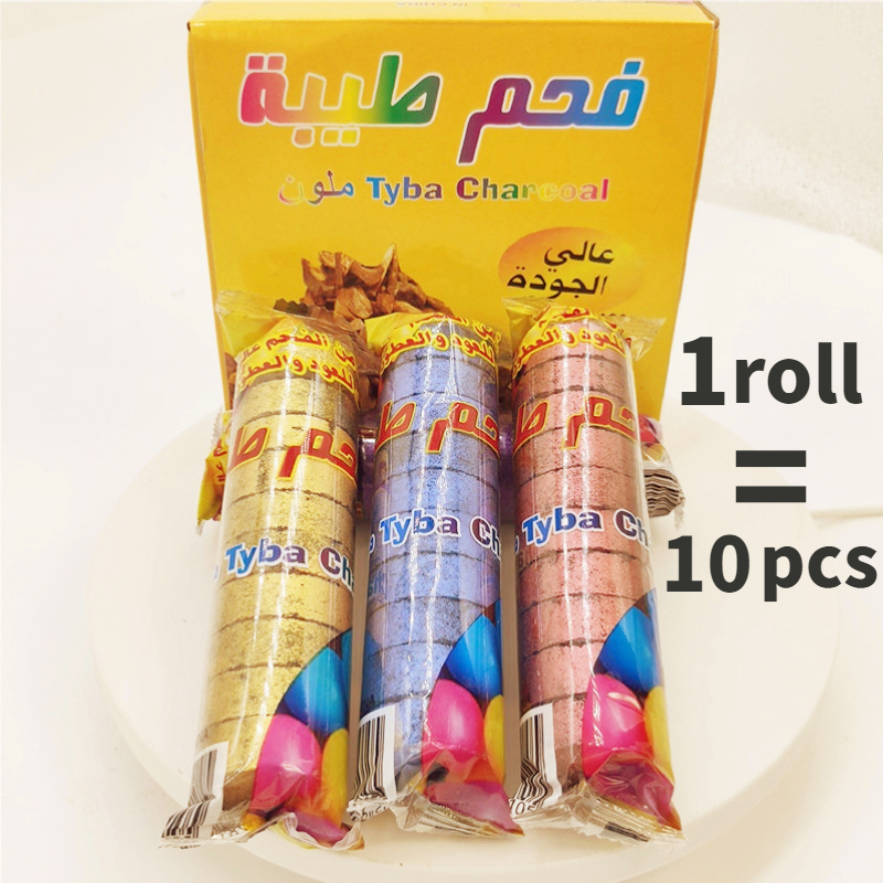 【Ready Stock】GOLDEN FIRE CHARCOAL (1 ROLL/ 10PCS) ARANG EMAS BULAT ...
