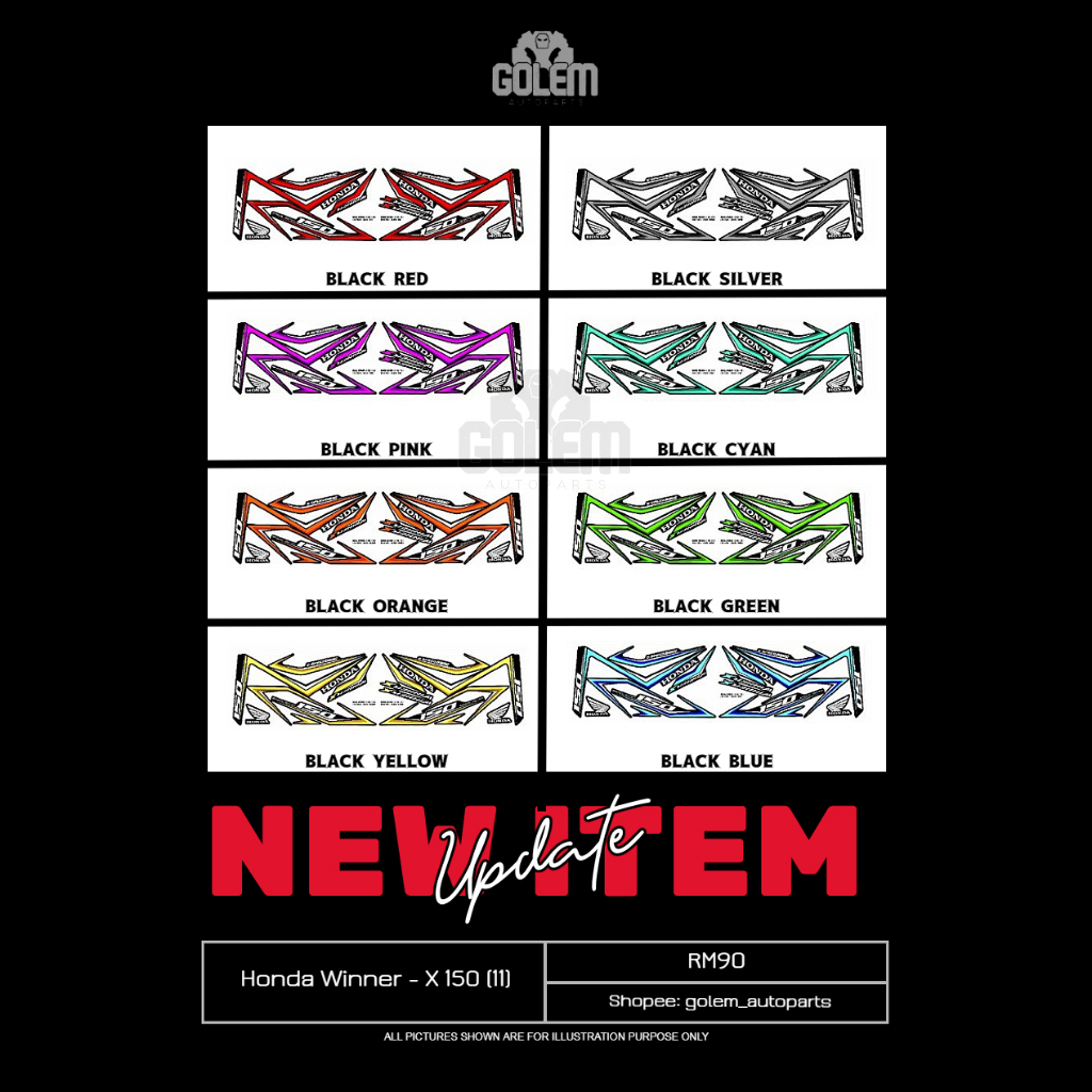 Honda Winner-X 150 (11) Gred AAA Sticker body Stripe | Shopee Malaysia