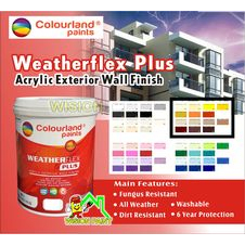 (1L) Weatherflex Plus / Colourland Paints / Acrylic Exterior Wall ...