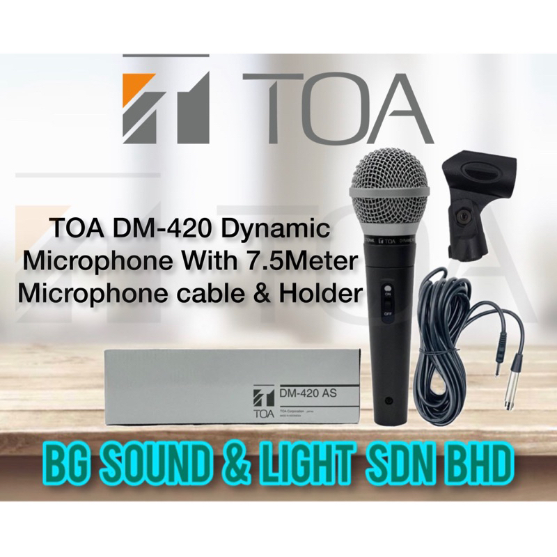 TOA Microphone DM-420 Dynamic Mircophone With 7.5 Meter Microphone ...