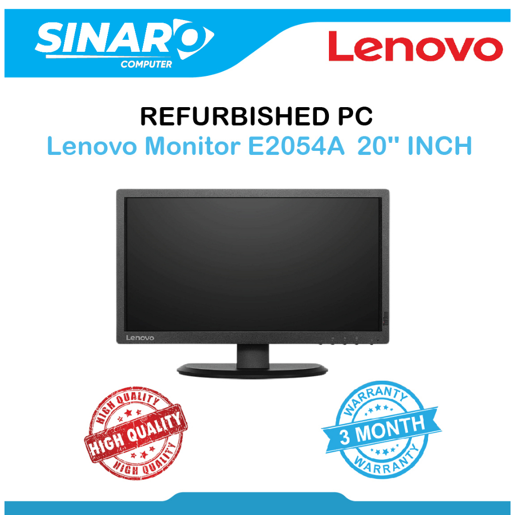 Lenovo Monitor E2054A 20'' INCH MONITORS (REFURBISHED) | Shopee Malaysia