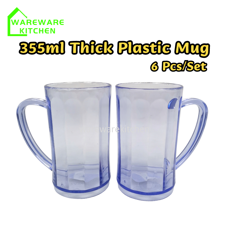 355ml Transparent Plastic Mug Plastic Cup Drinking Mug Water Mug ...