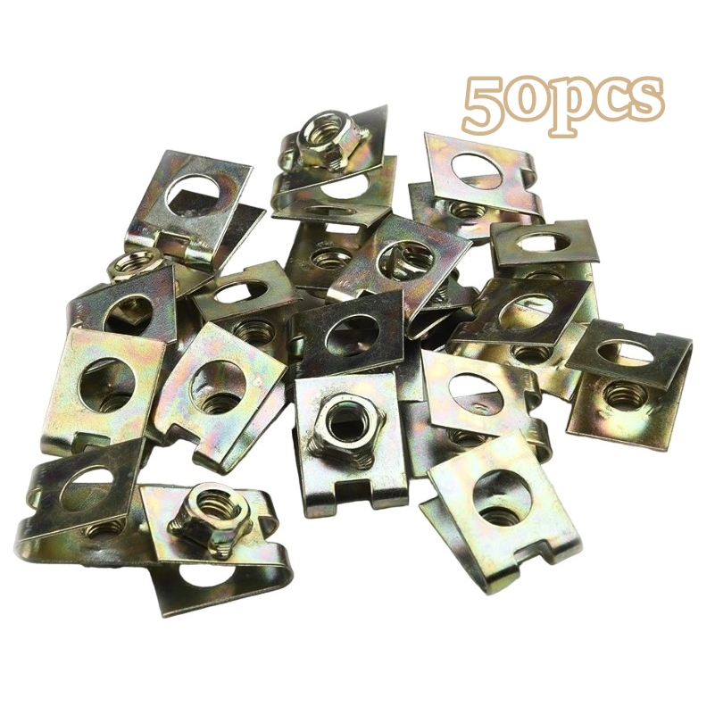 50pcs M6 U-Clip U Nut Motorcycle Cover Set Body M6 Screw Clip Metal ...