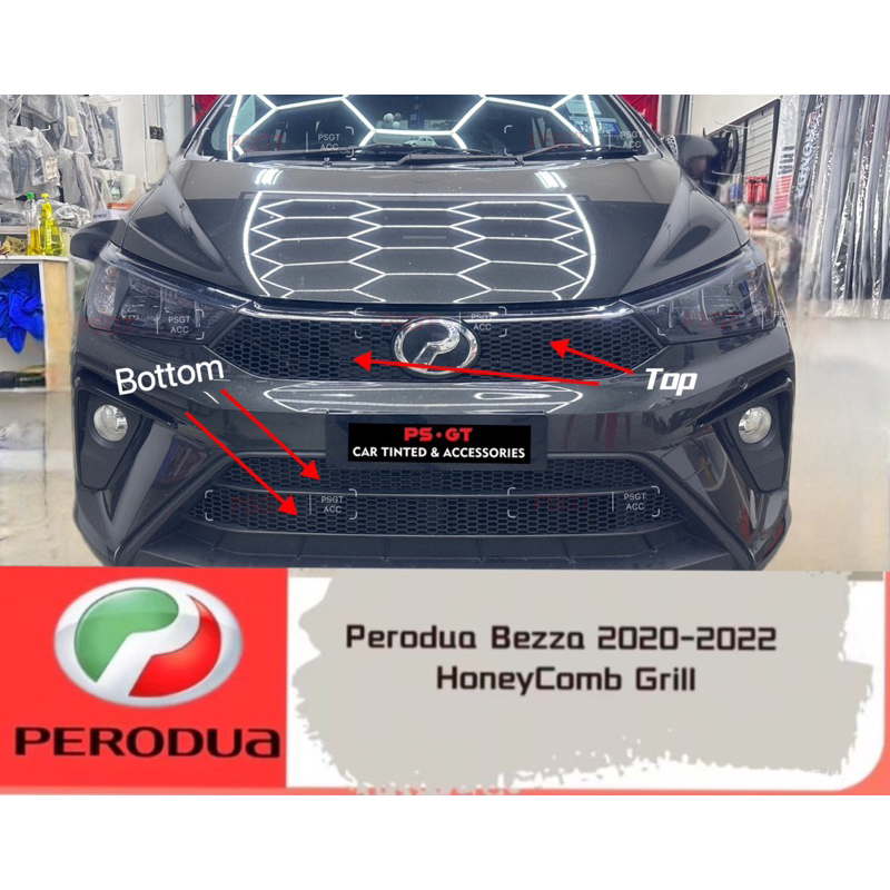 Perodua Bezza【NEW】【New Design】2020-2023 HoneyComb Grill / Front Grill ...