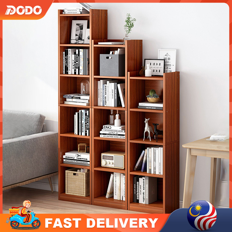 DO 6Tier Bookshelf Bookcase Display Case Utility Shelf Storage Rack Rak ...