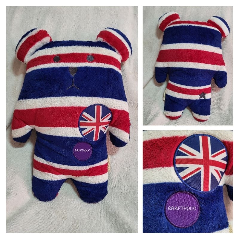 Authentic Craftholic UK (Union Jack) Rock Sloth Jr. Bear Pillow Cushion ...