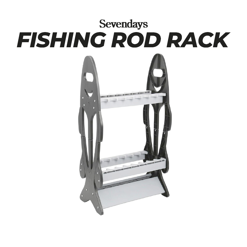 Fishing Rod Rack Pole Holder Stand Organizer ABS Plastic Lightweight ...