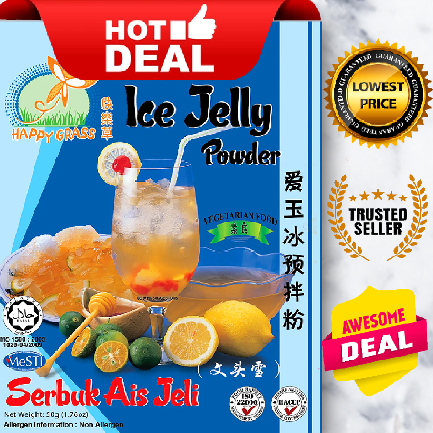 [1 Pack RM3.69] Happy Grass Ice Jelly Powder Serbuk Ais Jeli 爱玉冰预拌粉 ...