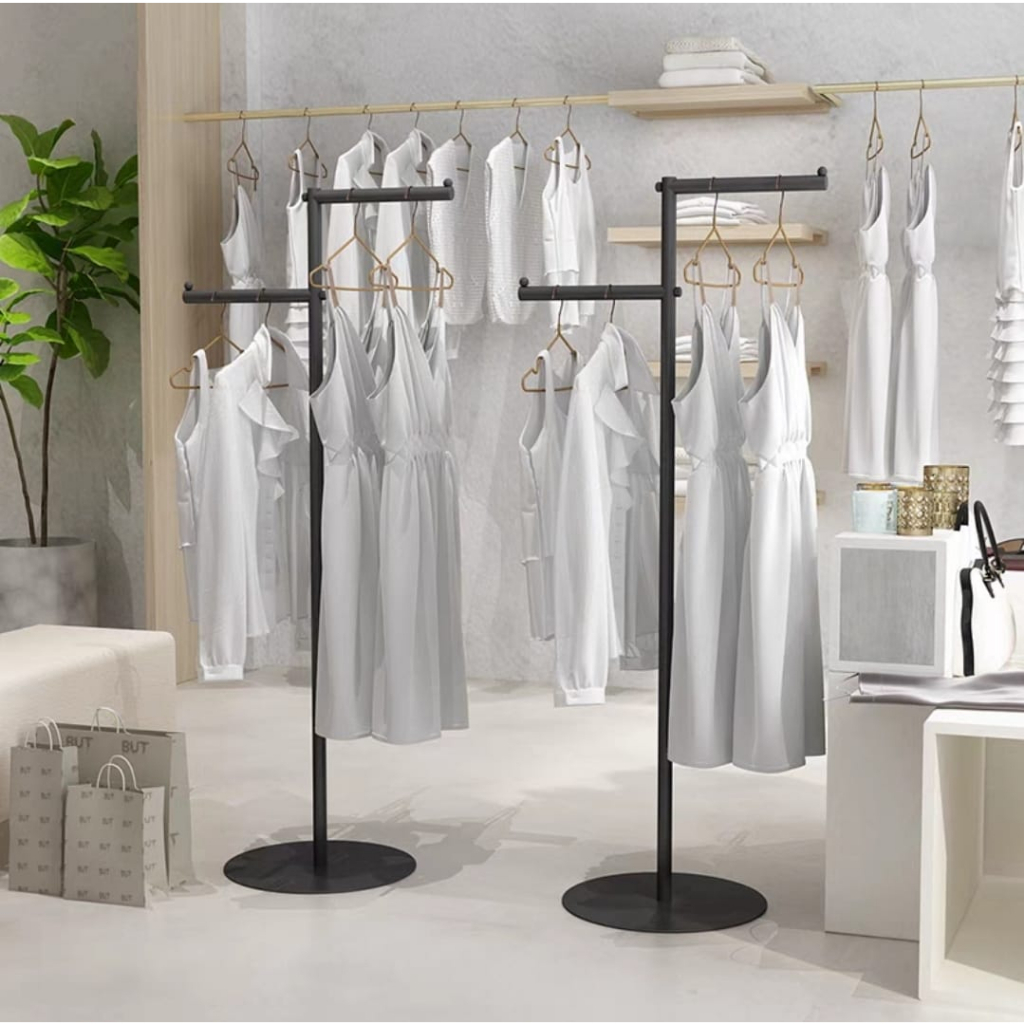 2-Way Clothes Display Stand garment rack full metal heavy duty black ...