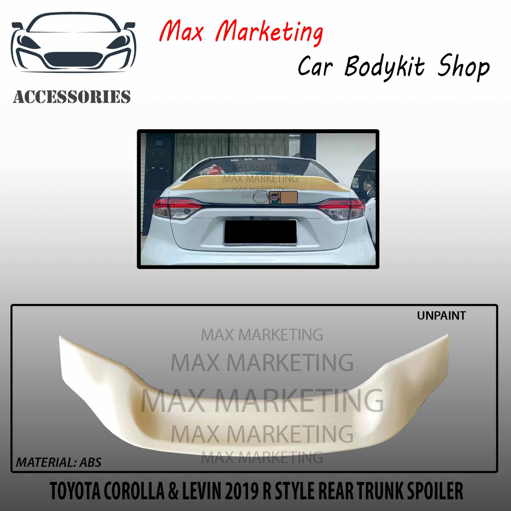 TOYOTA COROLLA &TOYOTA LEVIN 2019 R STYLE REAR TRUNK SPOILER ABS SKIRT ...