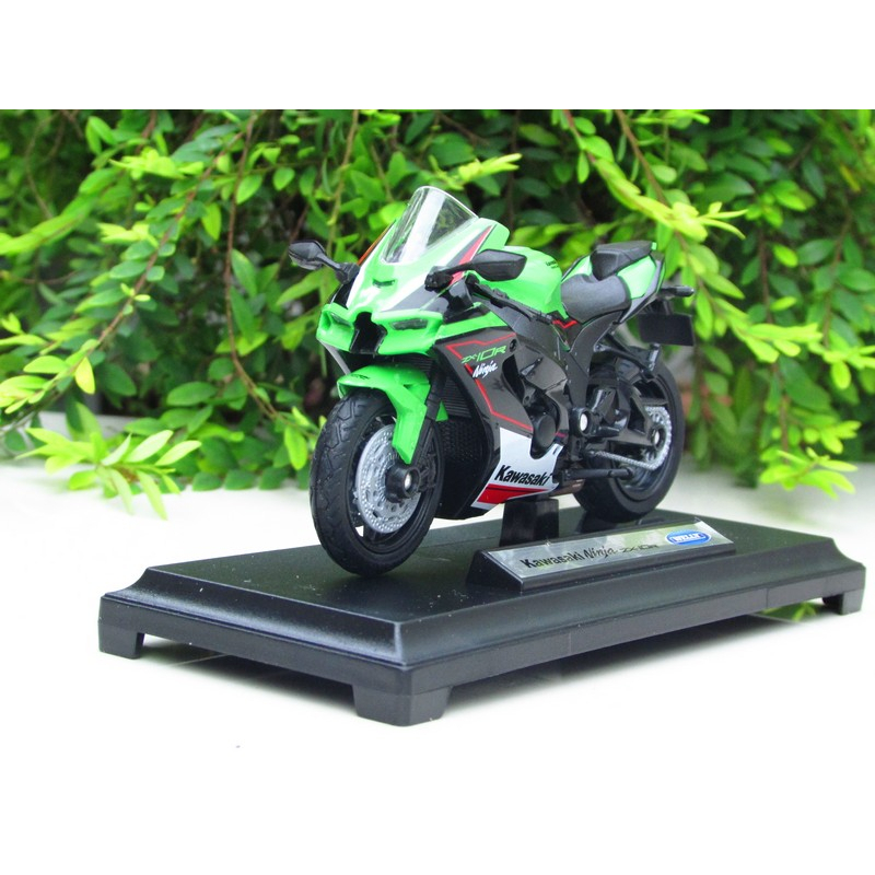 WELLY 1/18 Kawasaki 2021 Ninja ZX 10R Green Diecast Motorcycle New ...