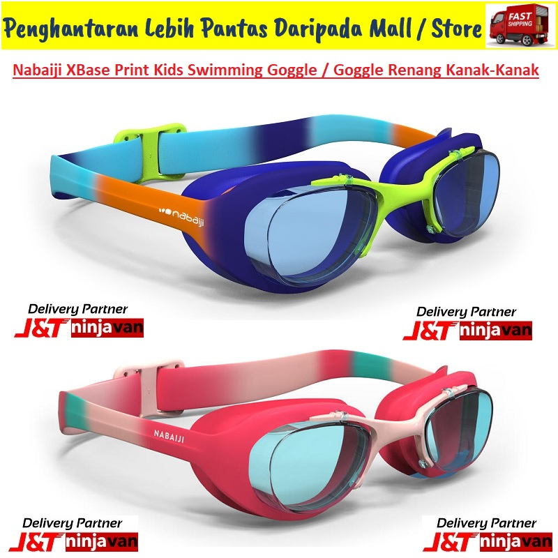 N@b@J1 Kids Swimming Goggles Size S 100 XBase Print / Goggle Renang ...
