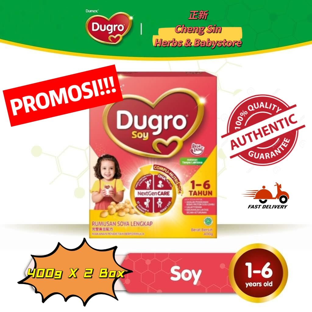Dumex Dugro Soy 1-6Tahun 400g X 2Box Milk Formula EXP:12/25 | Shopee ...